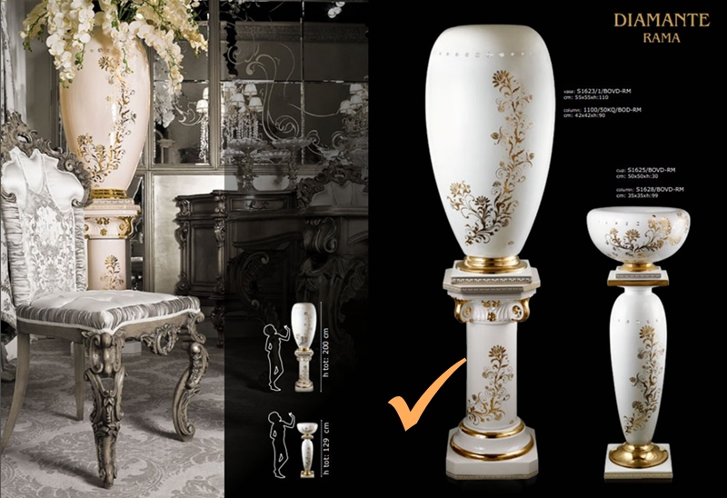 White ceramic pillars