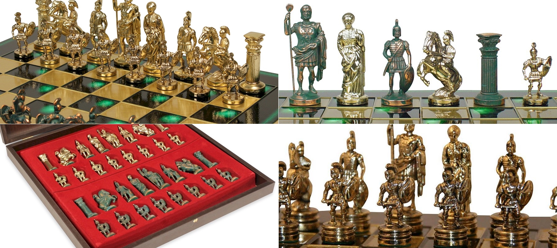 Luxurious chess set with figures of Romans