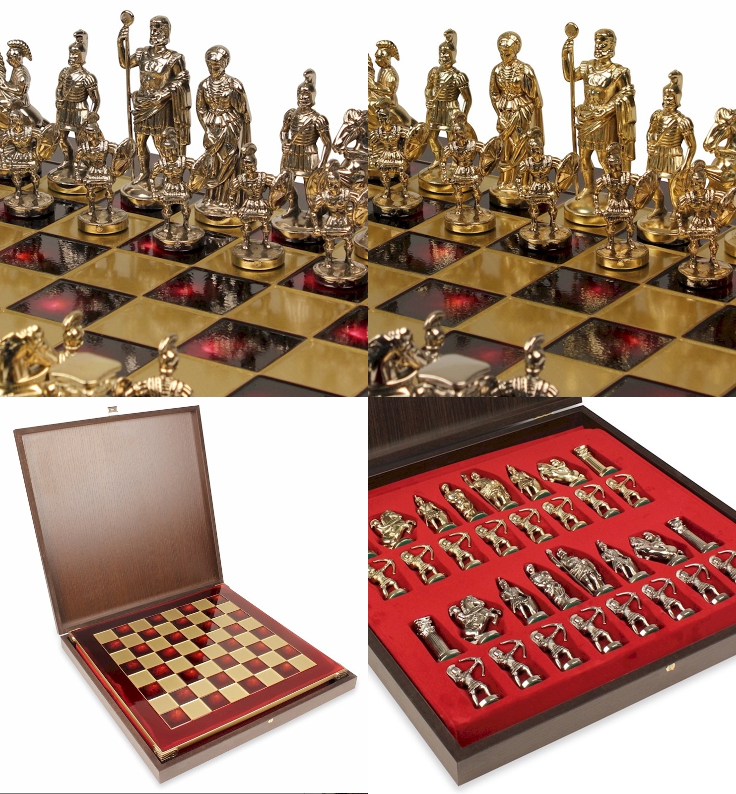 Elegant red chess set