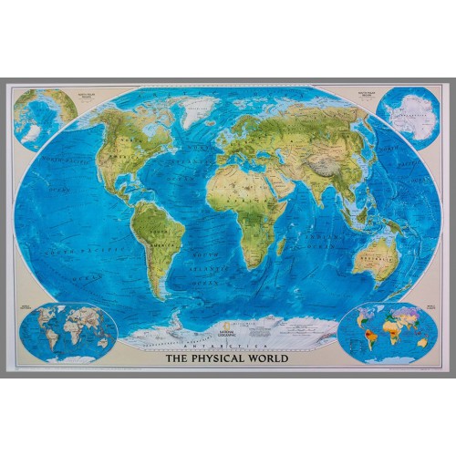 Wonderful physical world map - two variants
