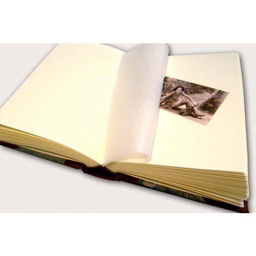 Hand crafted horizontal photo album leather-paper K2ML (33x33 cm)