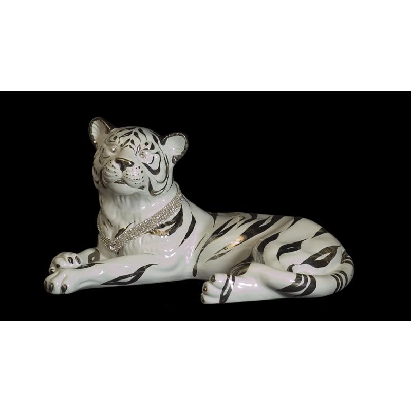 Tiger figure with crystals