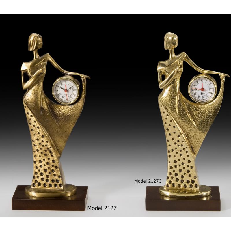 Luxury clock with women made of bronze