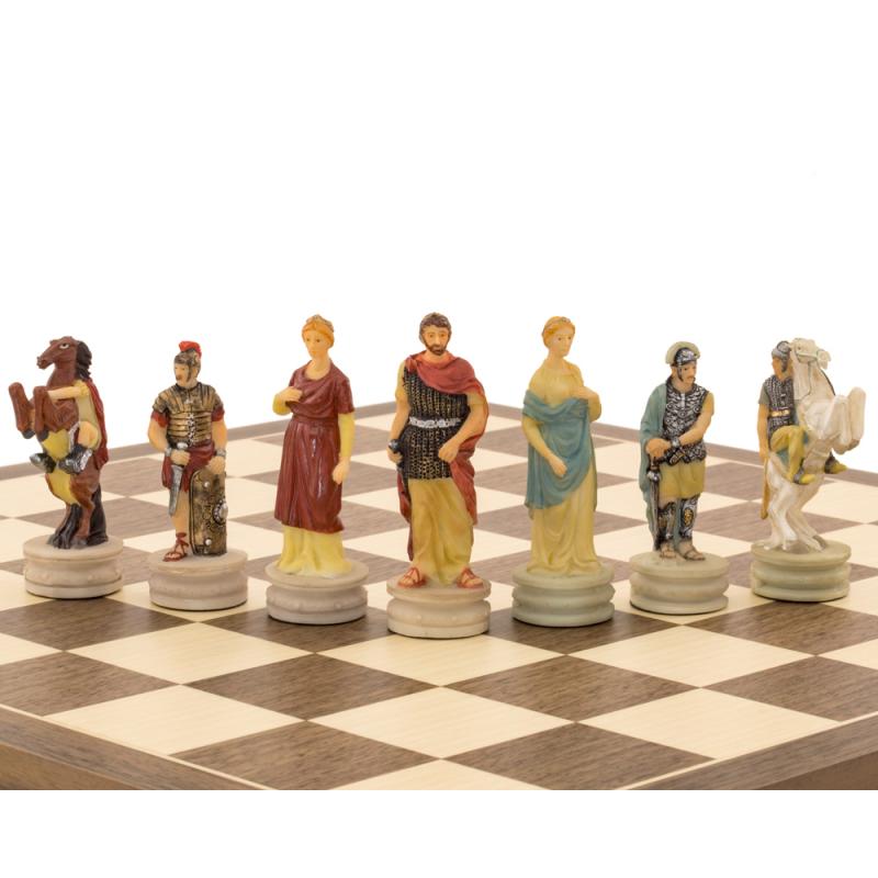 Luxurious set of hand-painted chess pieces – Greeks and Romans